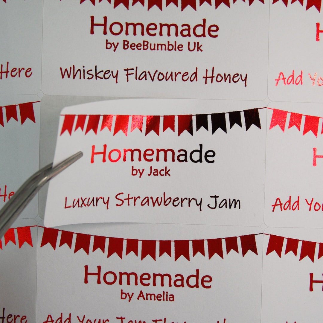 Personalised Jam Jar Labels, Custom Chutney Stickers, Homemade Preserve ...