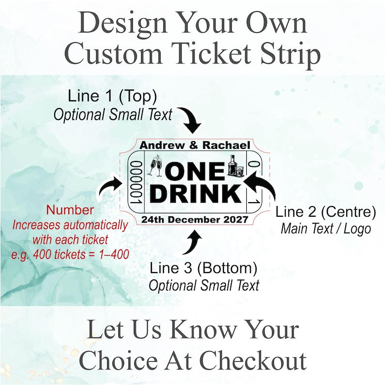 80 Small Custom Numbered Tickets, Admit One Token Stubs, Perforated ...
