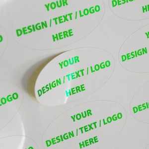 Personalised Logo Oval Stickers Luxury Metallic Foil Printed - Etsy