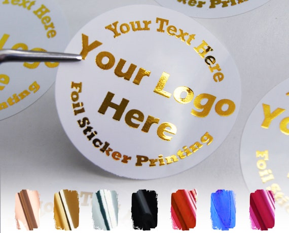 White Gloss Logo Stickers Custom Stickers Business Stickers Personalised Logo Labels Round White Gloss Labels Rose Gold Foil Etsy
