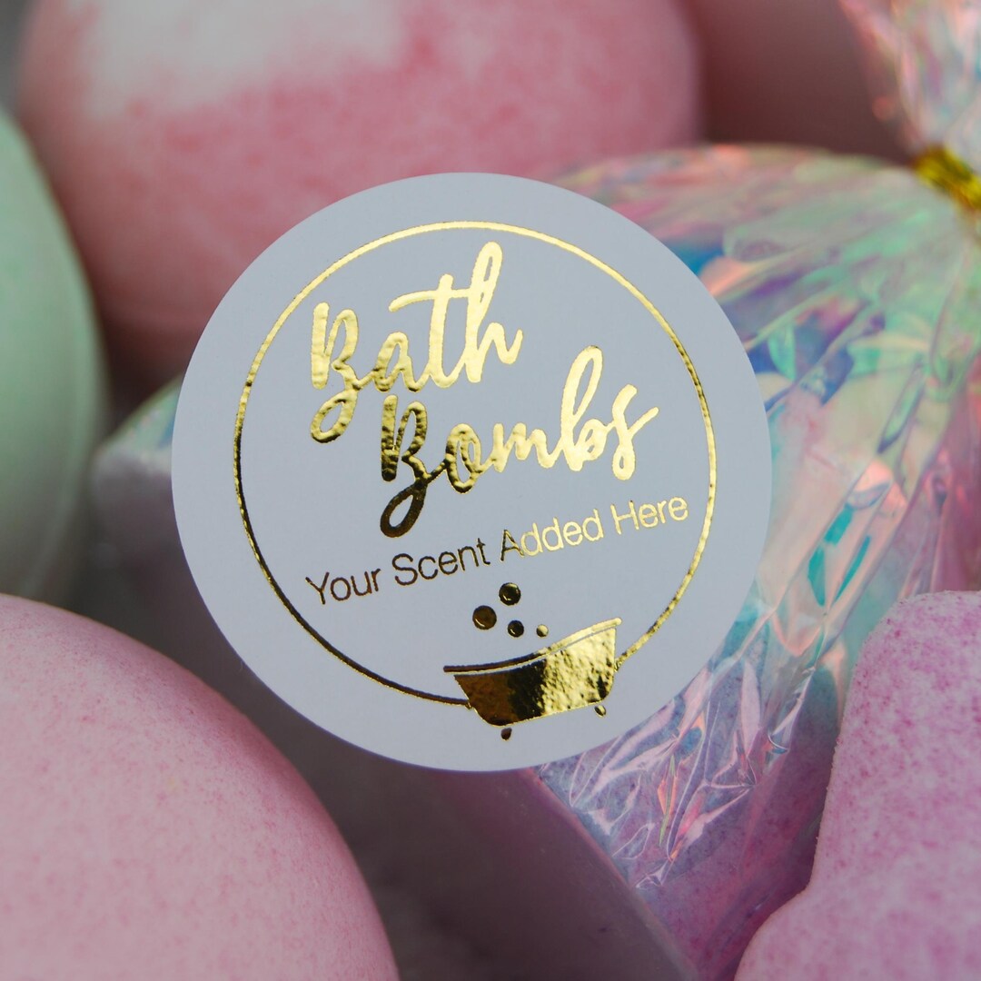 Bath Bomb Stickers Personalised - Custom Printed Bath Bomb Labels ...