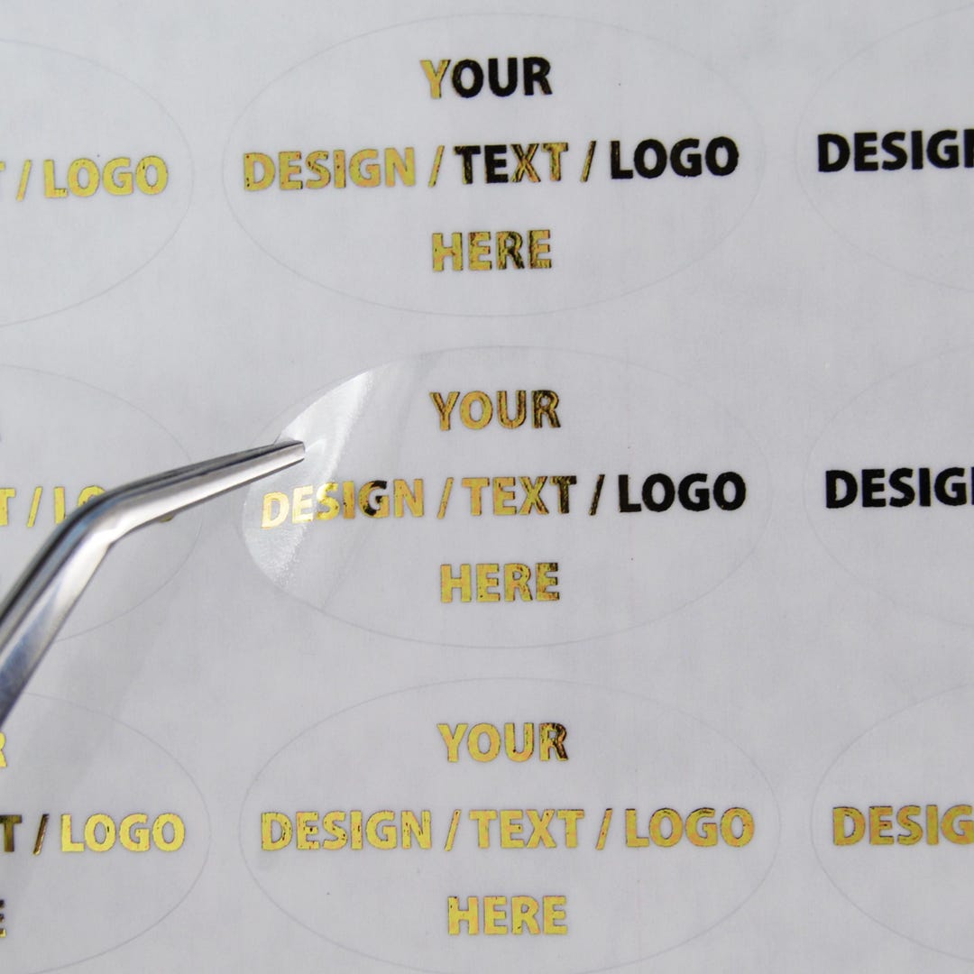 Clear Transparent Oval Sticker Labels Custom Made With Personalised ...