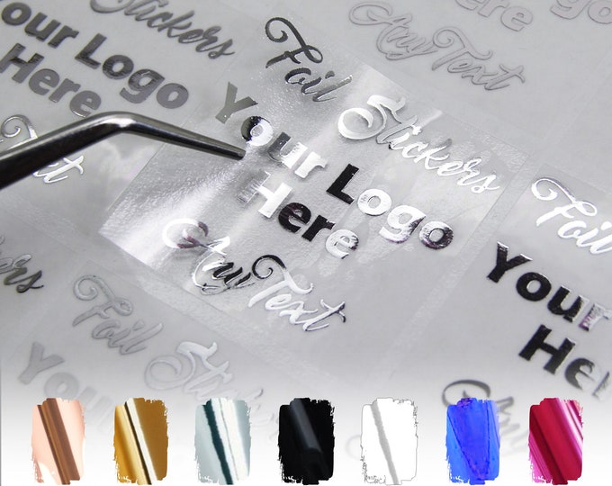 Square Custom Transparent Stickers for Business Logo Personalised Gold ...