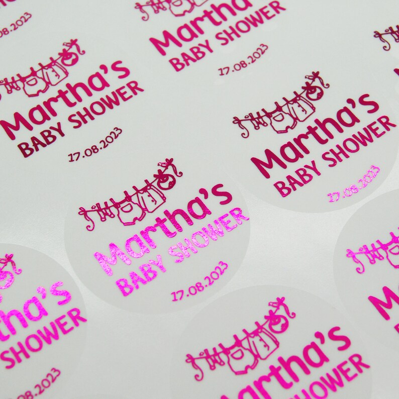 Baby Shower Semi Clear Round Matt Frosted Sticker Labels in - Etsy
