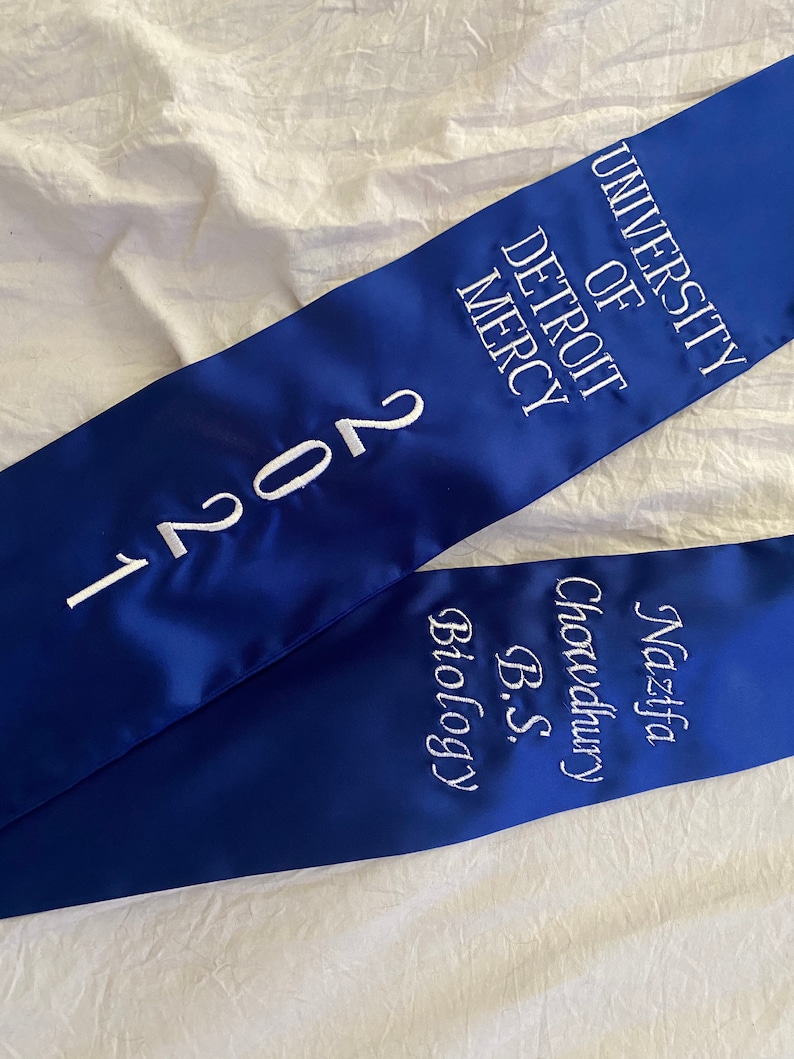 CUSTOM GRADUATION SASH Embroidery Custom Sash Graduation Add Club, Flag ...