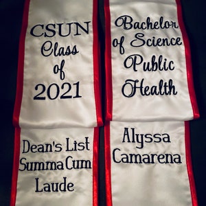 CUSTOM GRADUATION SASH - Embroidery - Custom Sash - Graduation - Add ...