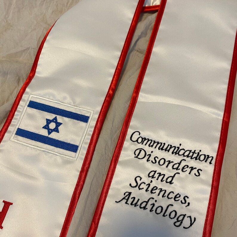 CUSTOM GRADUATION SASH Embroidery Custom Sash Graduation Add Club, Flag ...