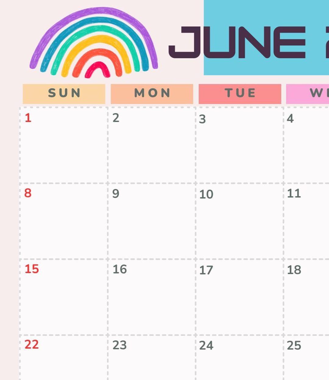 June Monthly Planner - Etsy