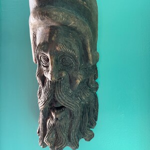 Vintage Wooden Bearded Barbón Mask With Hat, Guerrero Mexico - Etsy