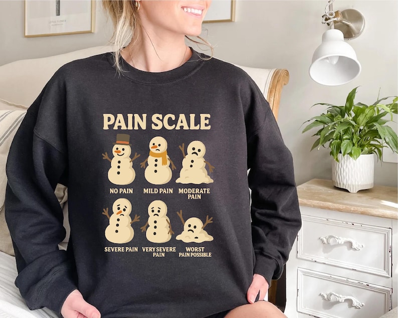 Funny Pain Scale Snowman T-shirt: Medical Humor Holiday Tee - Etsy