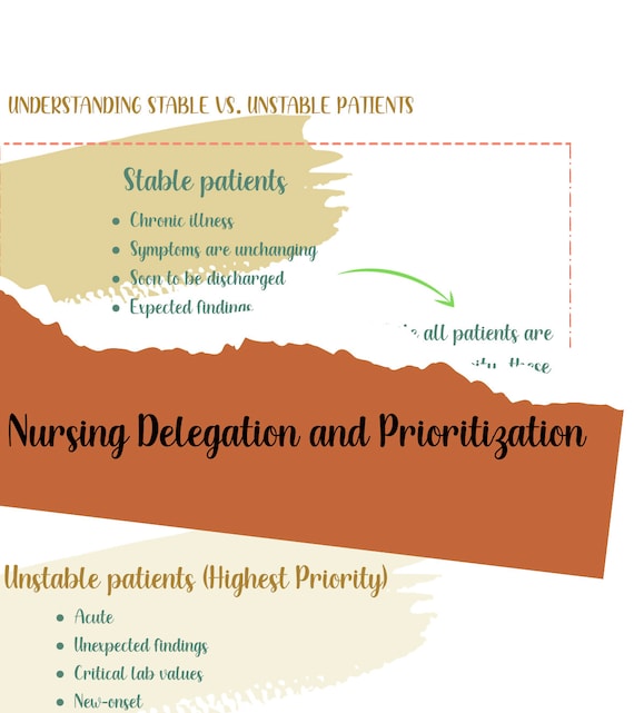 Nursing Delegation and Prioritization Cheat Sheet | Etsy