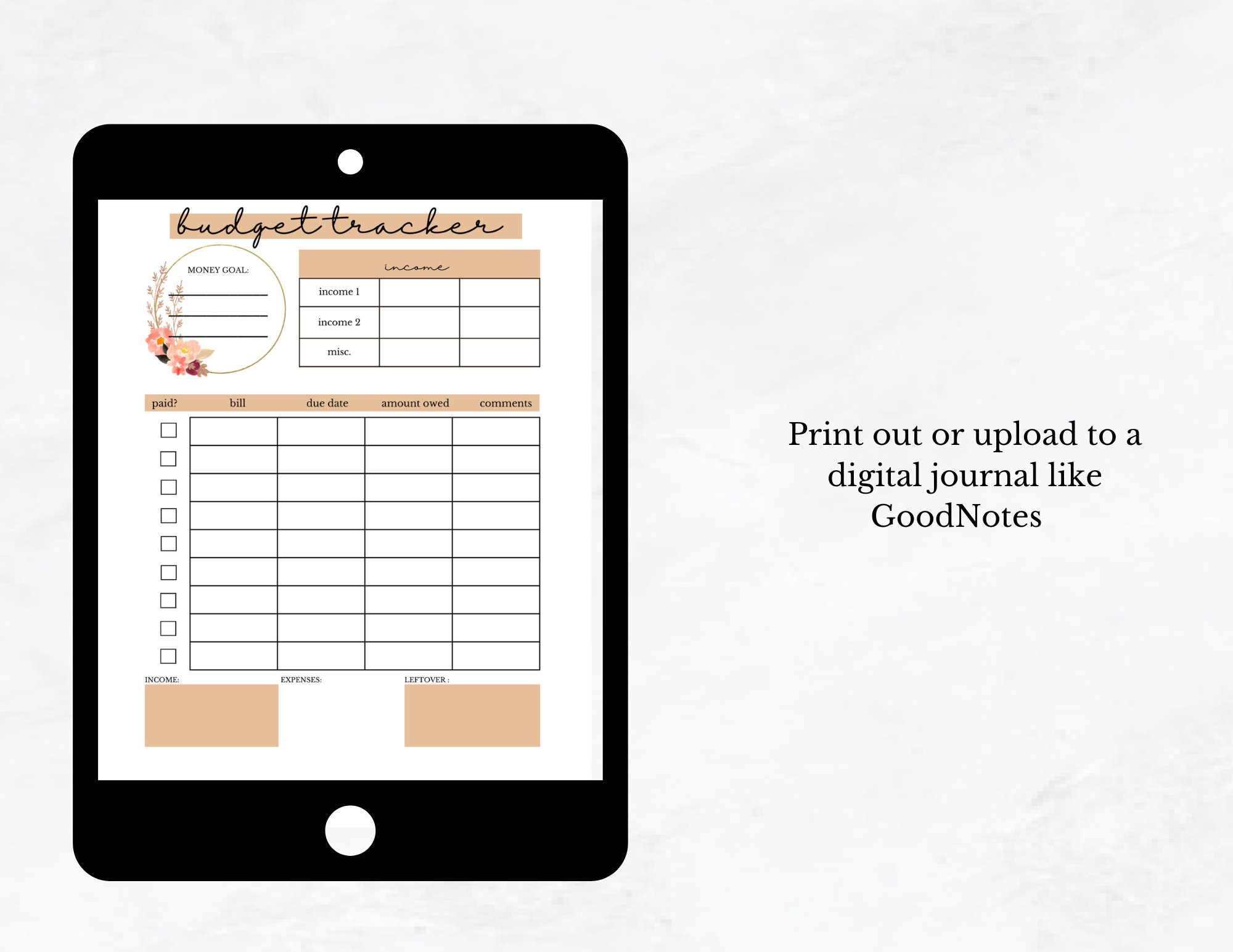 Budget Tracker Printable, Budget Tracker Monthly, Digital Budget ...