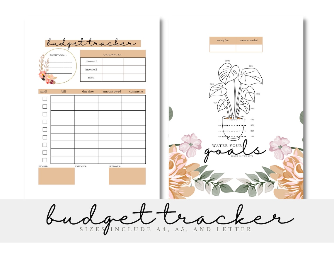 Budget Tracker Printable, Budget Tracker Monthly, Digital Budget ...