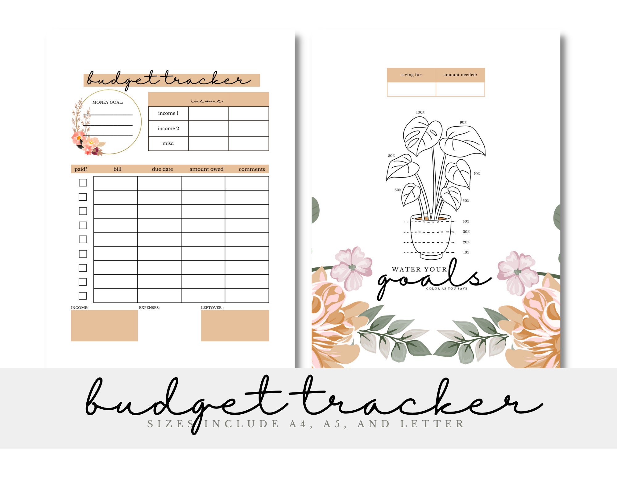 Budget Tracker Printable, Budget Tracker Monthly, Digital Budget ...