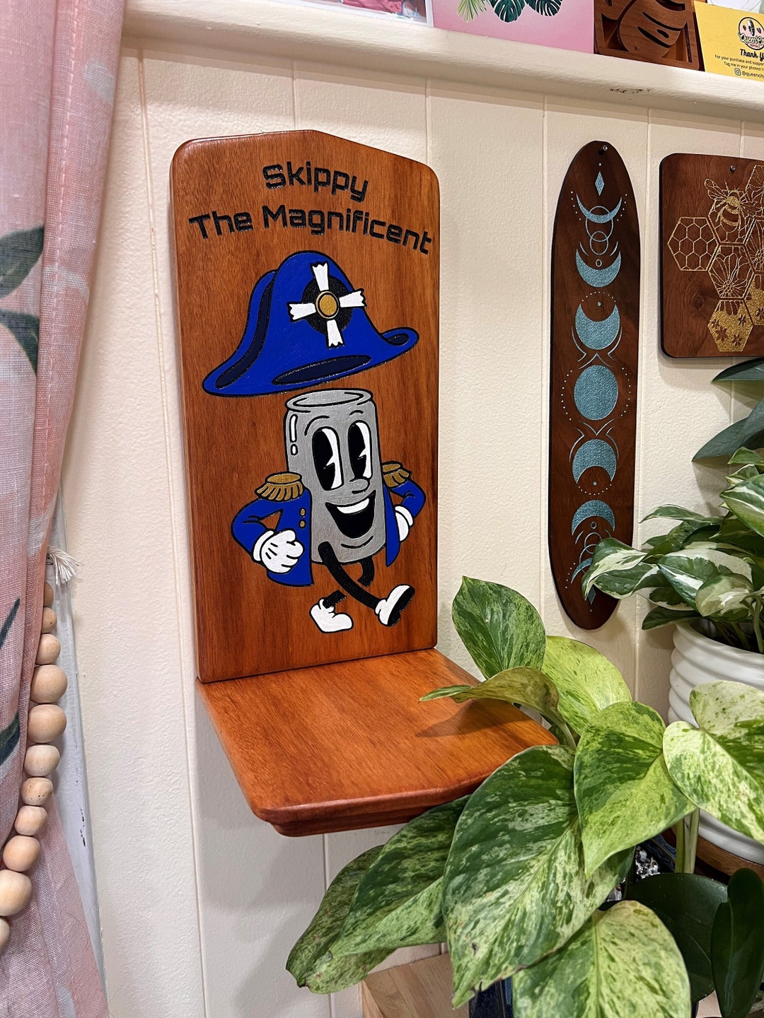 Hanging Solid Hardwood Shelf With Skippy the Magnificent Glowforge ...