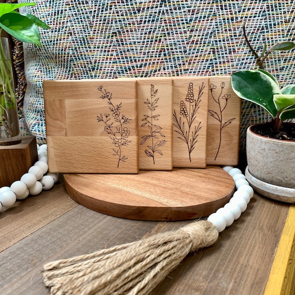 Wildflower Coasters - Etsy
