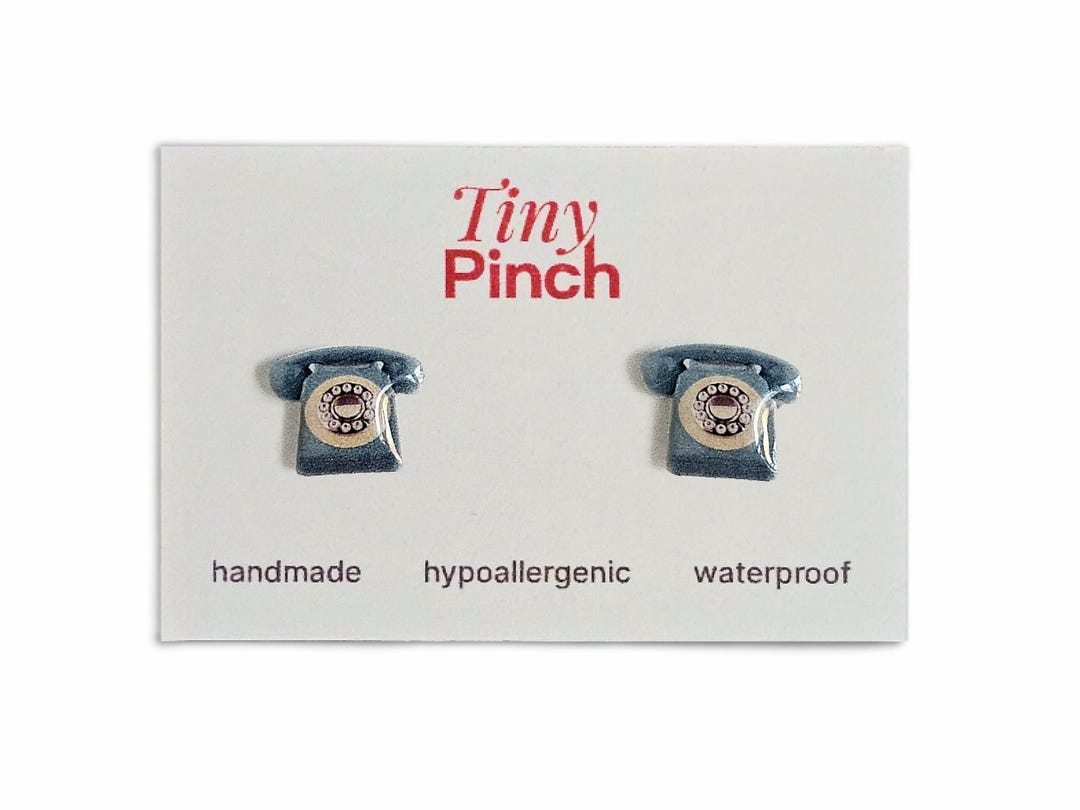 Rotary Phone Stud Earrings: Vintage Telephone Jewelry, Nostalgic Retro ...