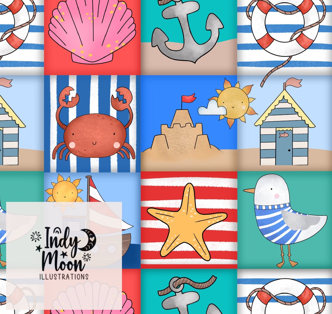 Nautical - Seaside Patchwork Anchor -sea Ocean - Star Fish ,shell ...