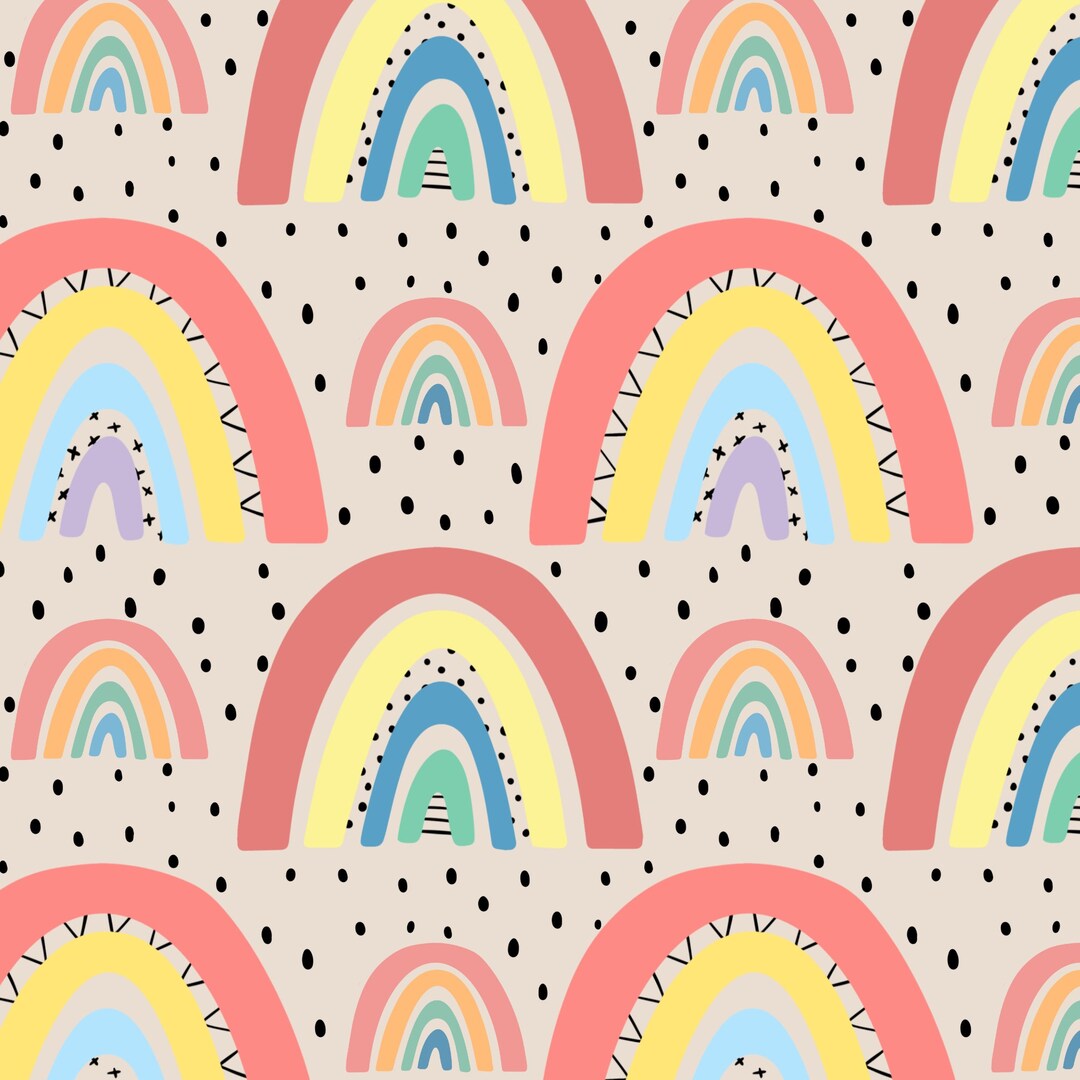 Rainbow, Fun , Bright Seamless Design Pattern Digital Download ...