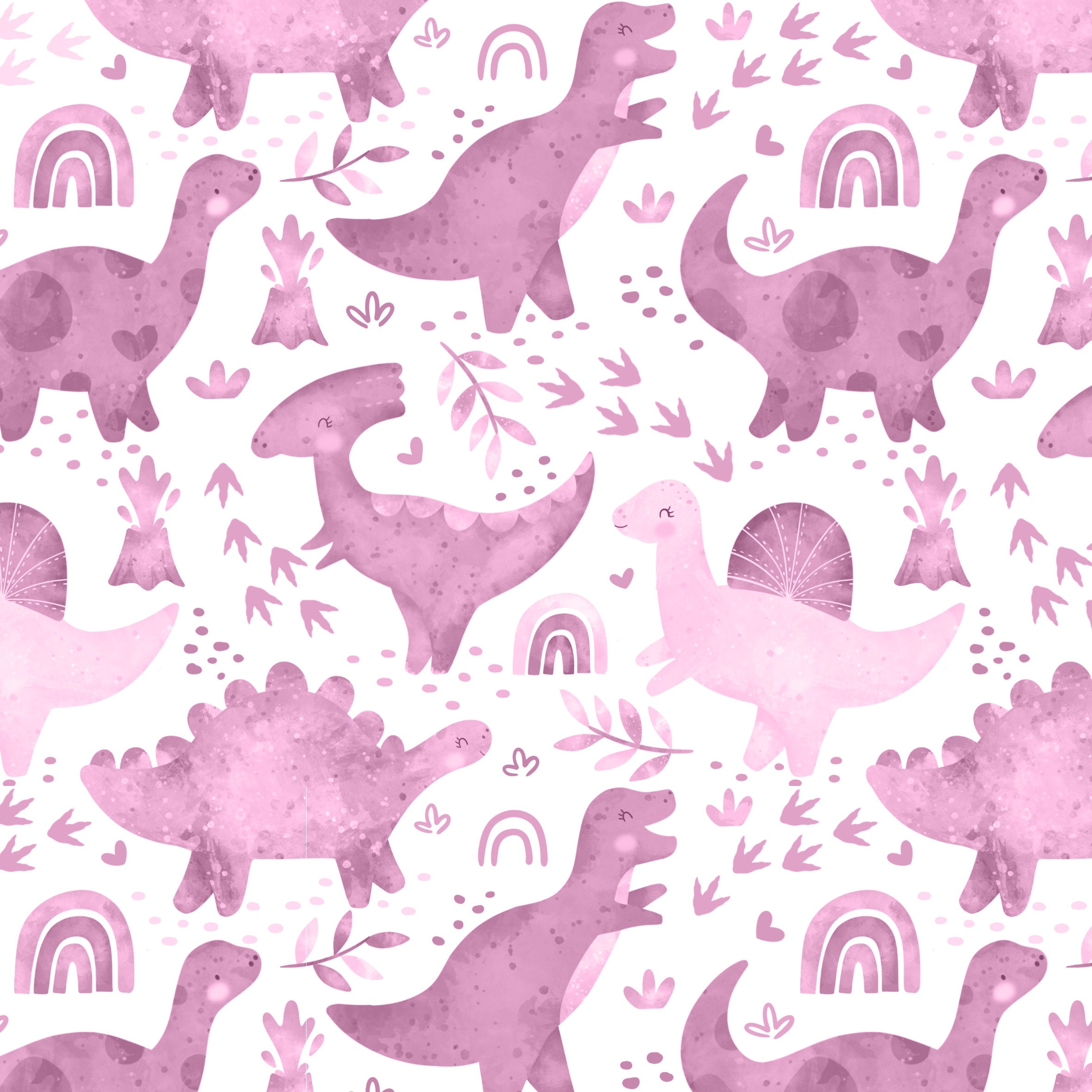 Dinosaur, Dino , Tonal , Pastel Volcano, Pretty ,pink , Unisex, Girls ...