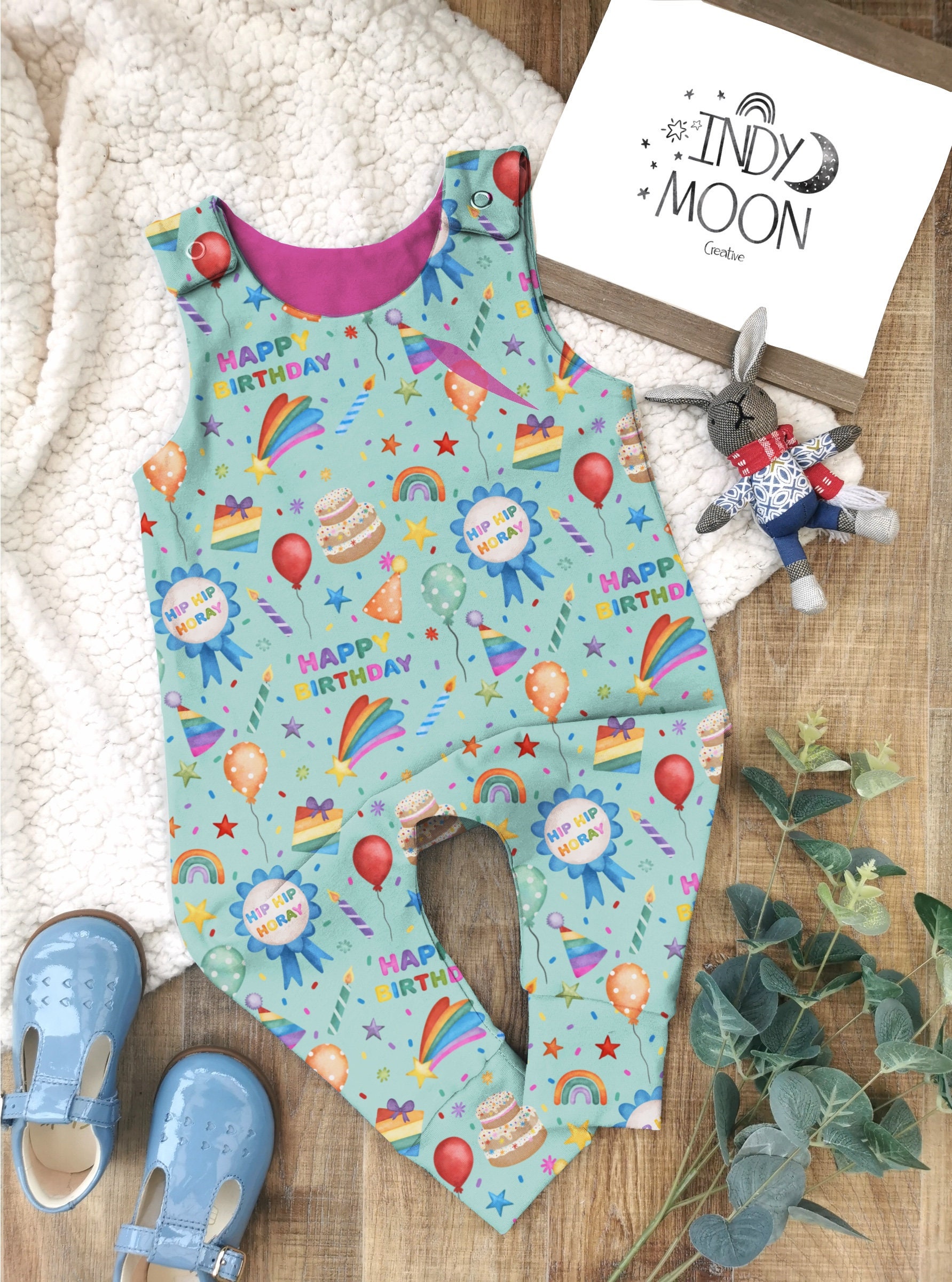 Happy Birthday Hip Hip Hooray ,navy Base Seamless Print Pattern Digital ...