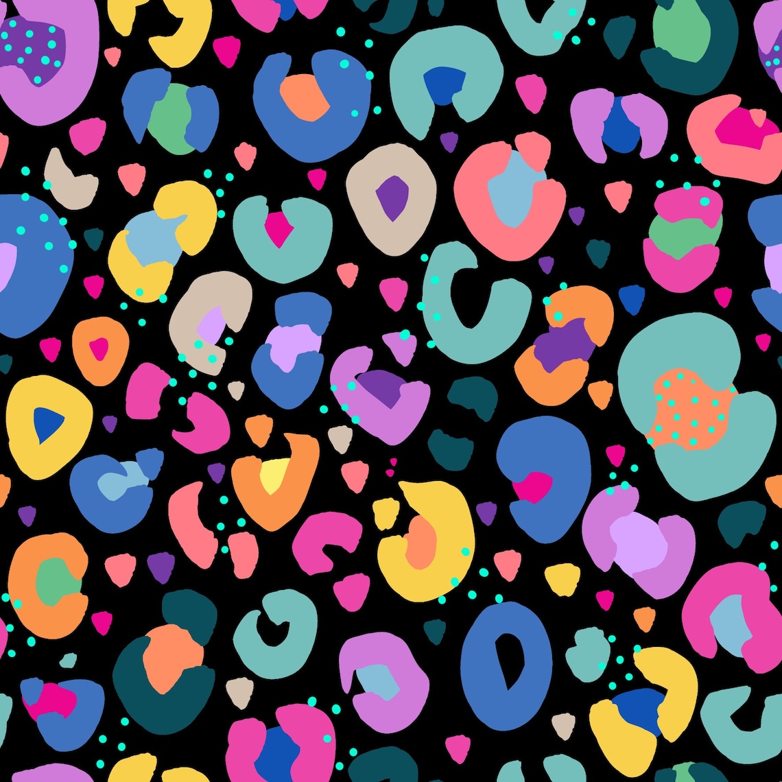 Bright Pastel Rainbow Leopard Print Colourful Seamless Design Pattern ...