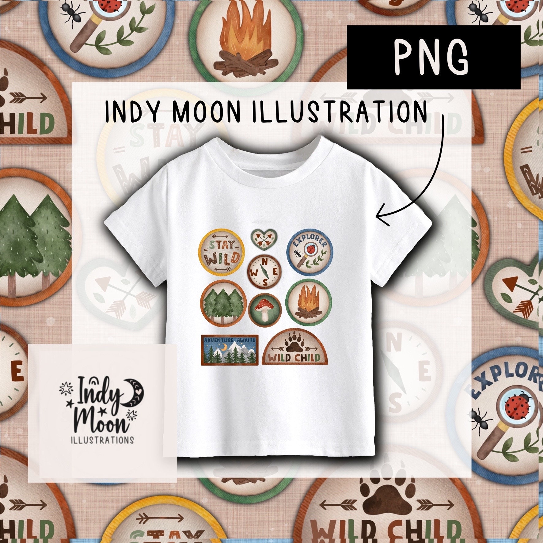 Woodland Badges PNG CLEAR BACKGROUND - Wild Child Bear Explorer ...