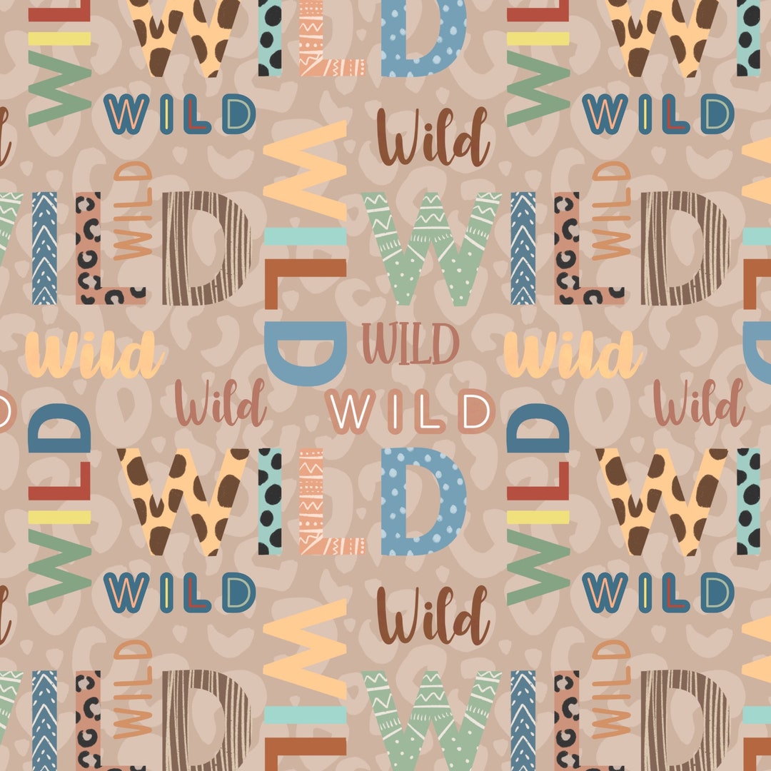 Boho, Wild Wild Child Scandi Cute Kids Design Print , Fun Seamless ...