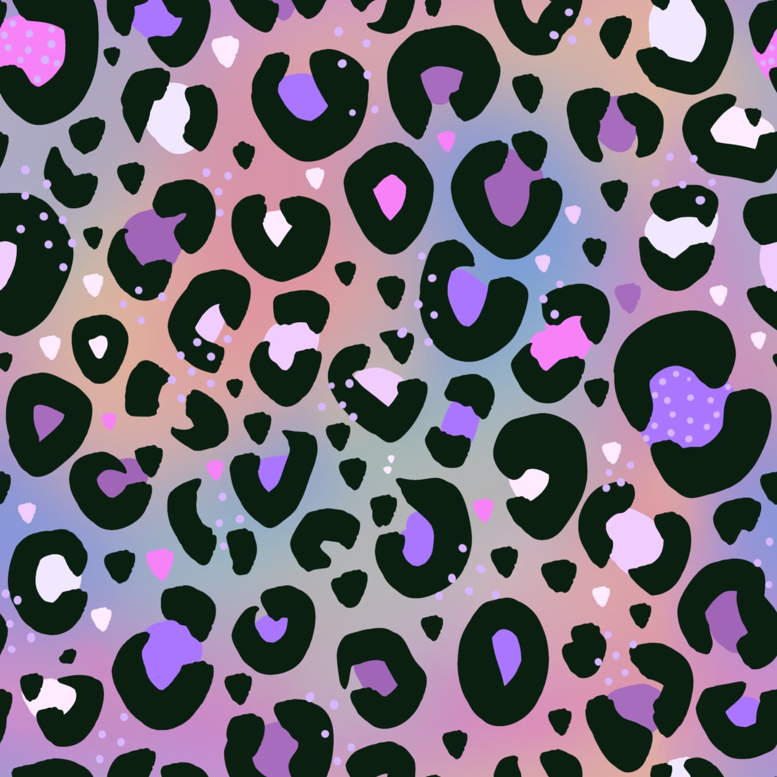 Bright Pastel Rainbow Leopard Print Colourful Seamless Design - Etsy