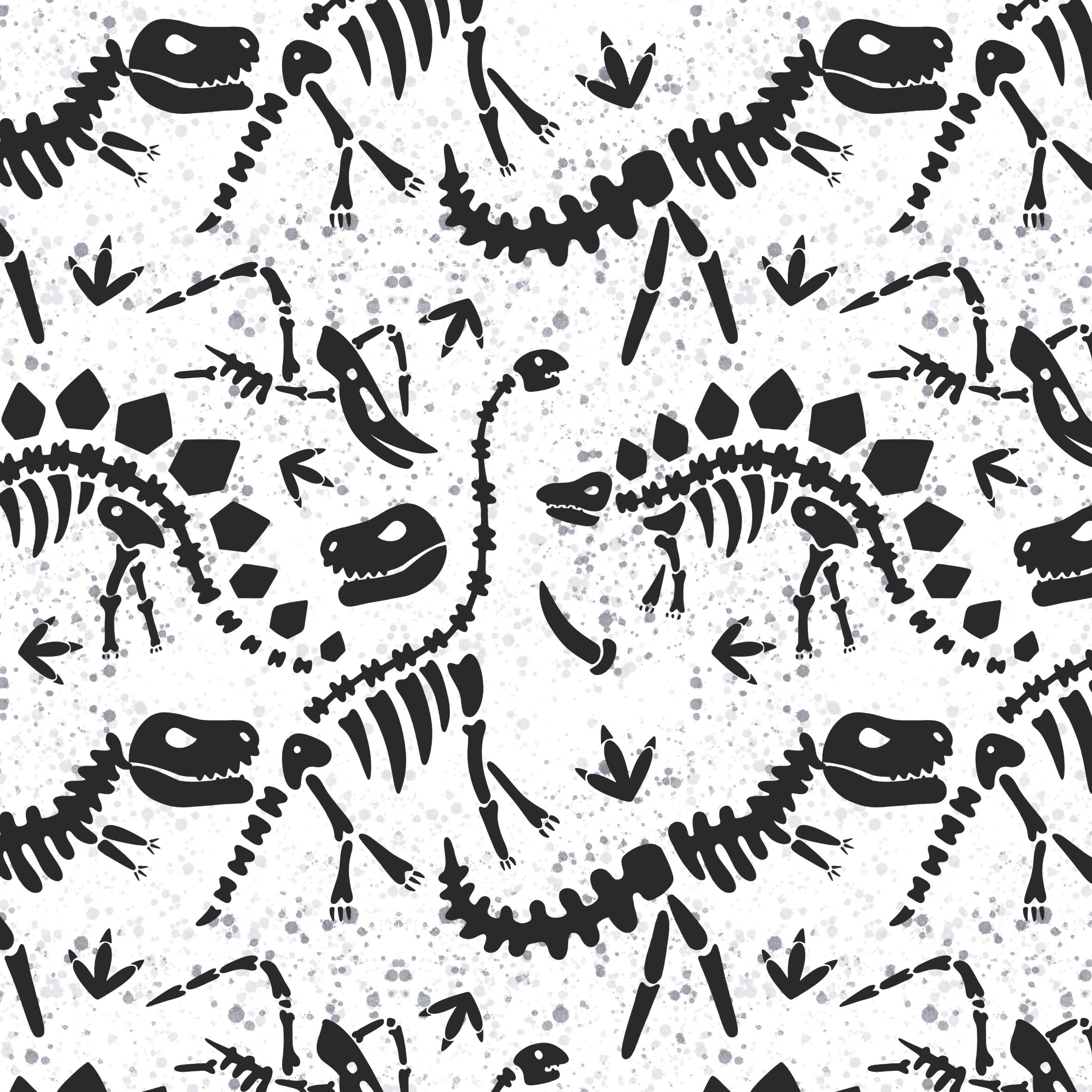 Dinosaur Bones Fossils Palaeontologist,dinos Print Pattern Digital ...