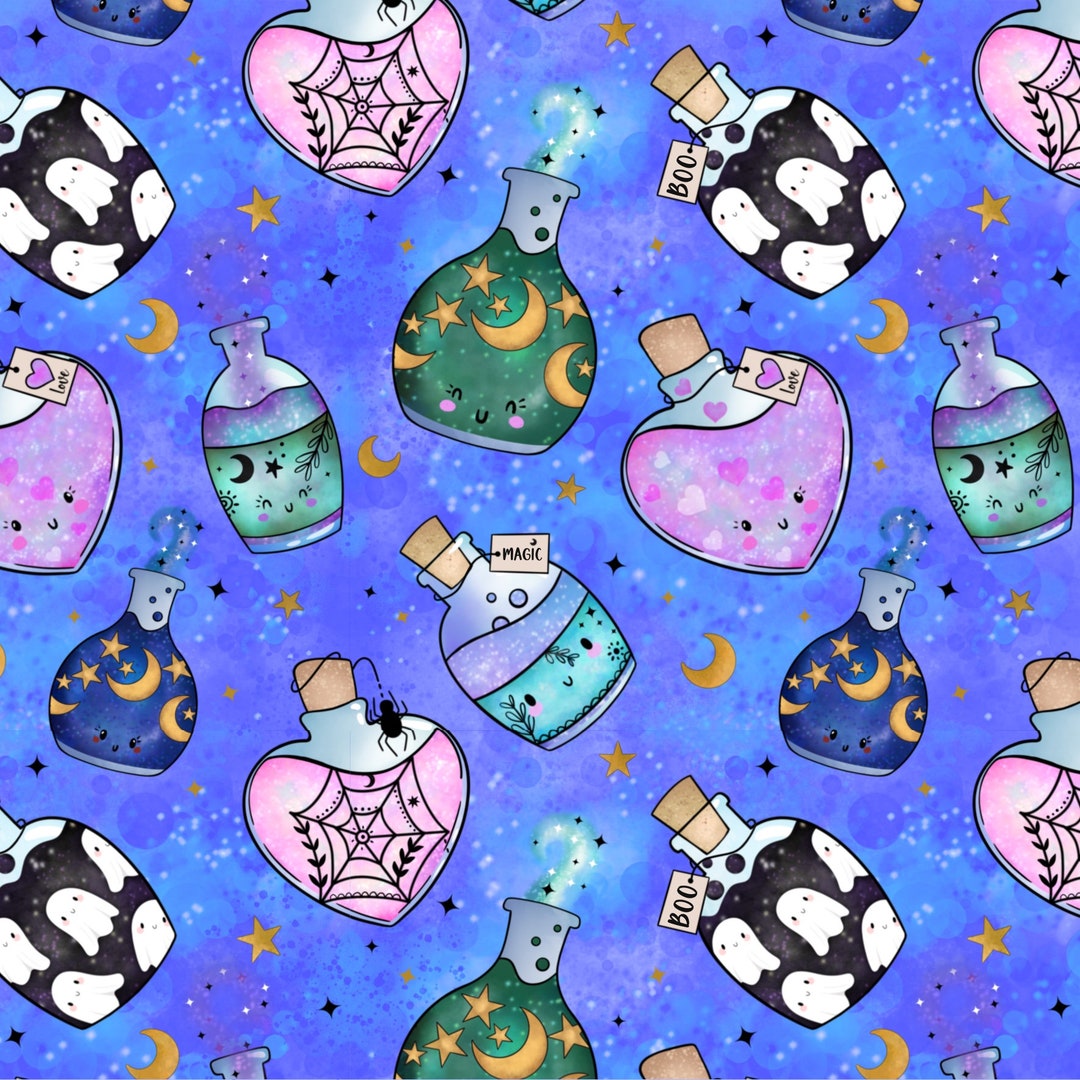 Cute Potions , Spooky Halloween ,happy , Cosy Autumn Design Pattern ...