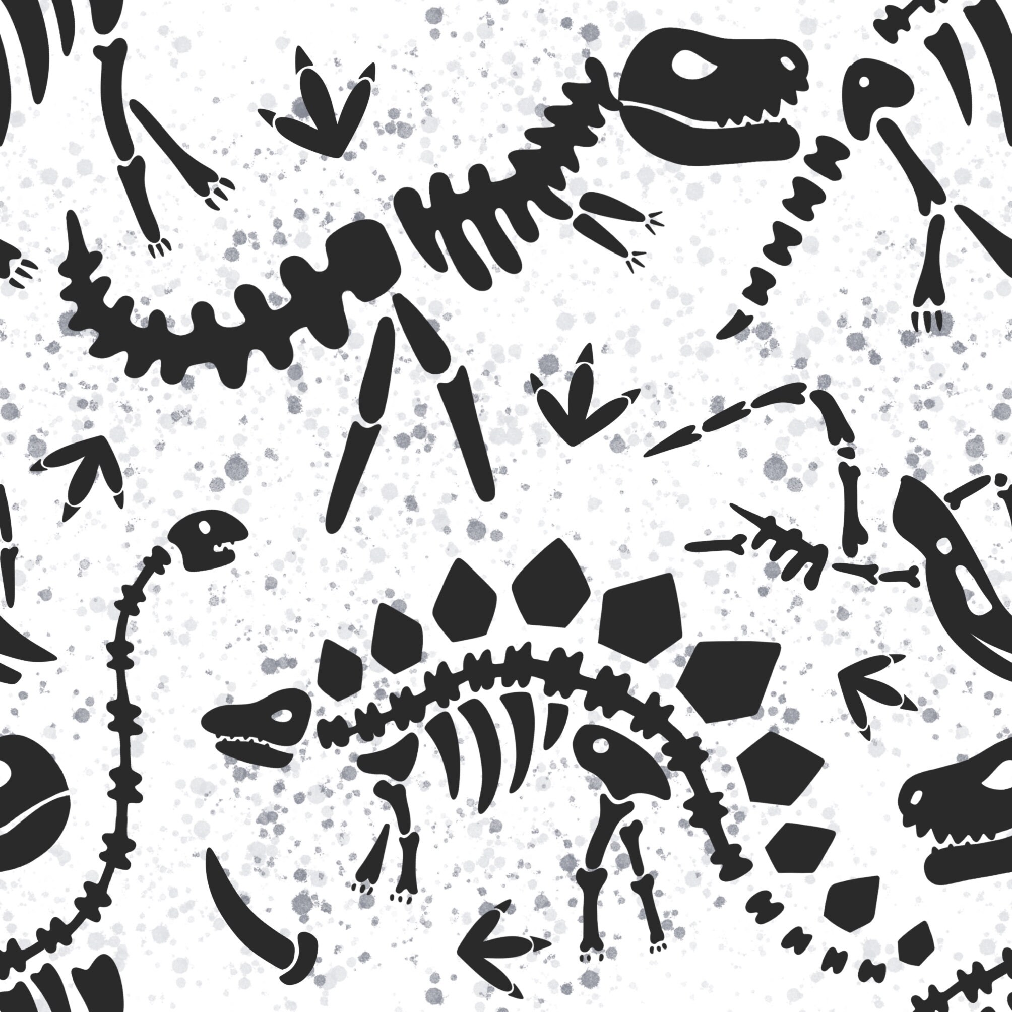 Dinosaur Bones Fossils Palaeontologist,dinos Print Pattern Digital ...