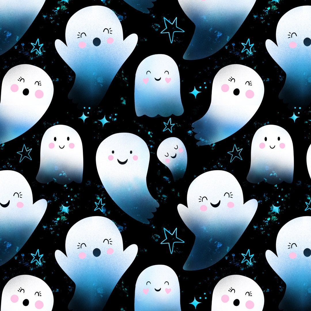 Spooky Ghost - Halloween Print , Retro Halloween , Scandi, Cosy Autumn ...