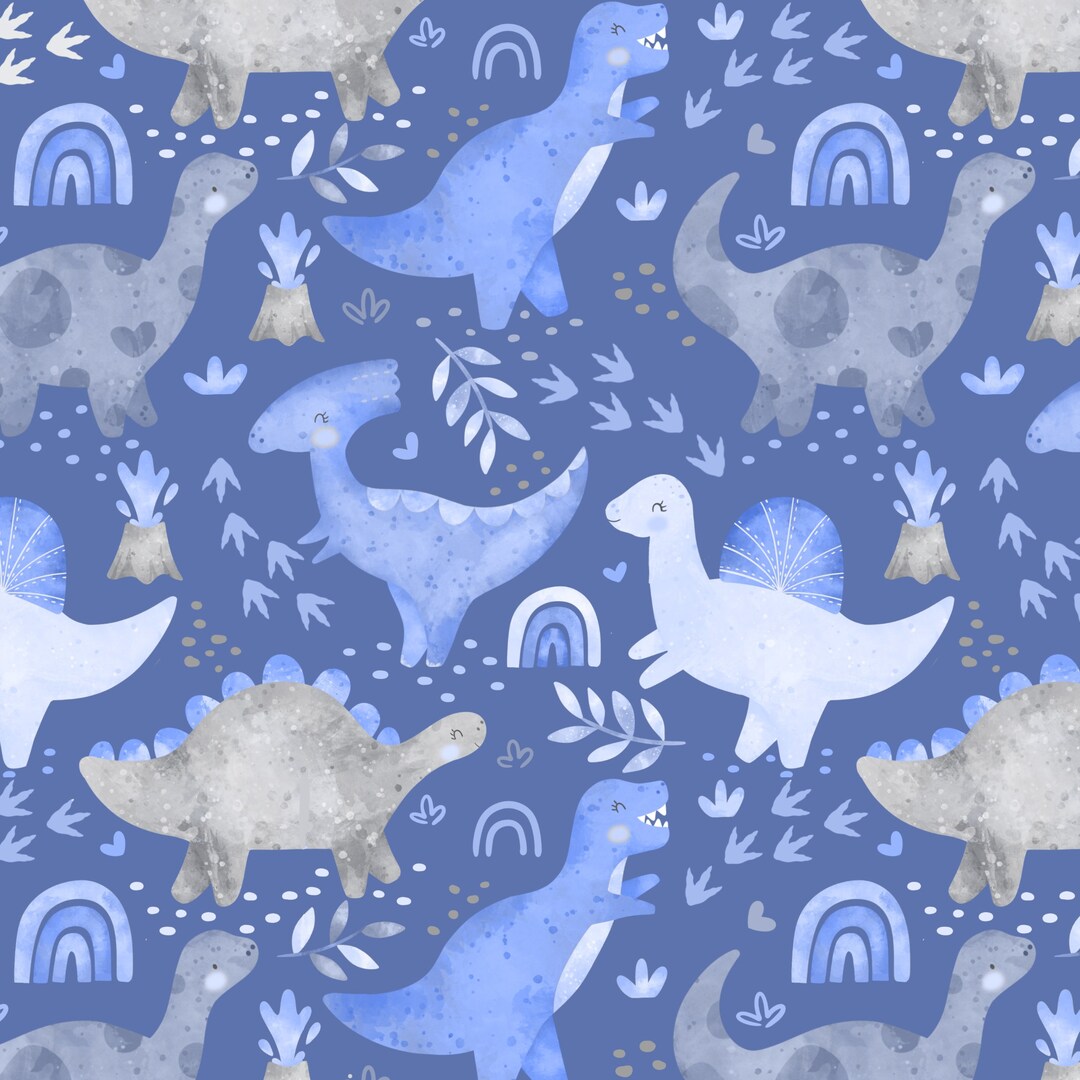 Blue Dinosaur, Dino , Tonal , Pastel Volcano, Pretty Unisex, Boys ...