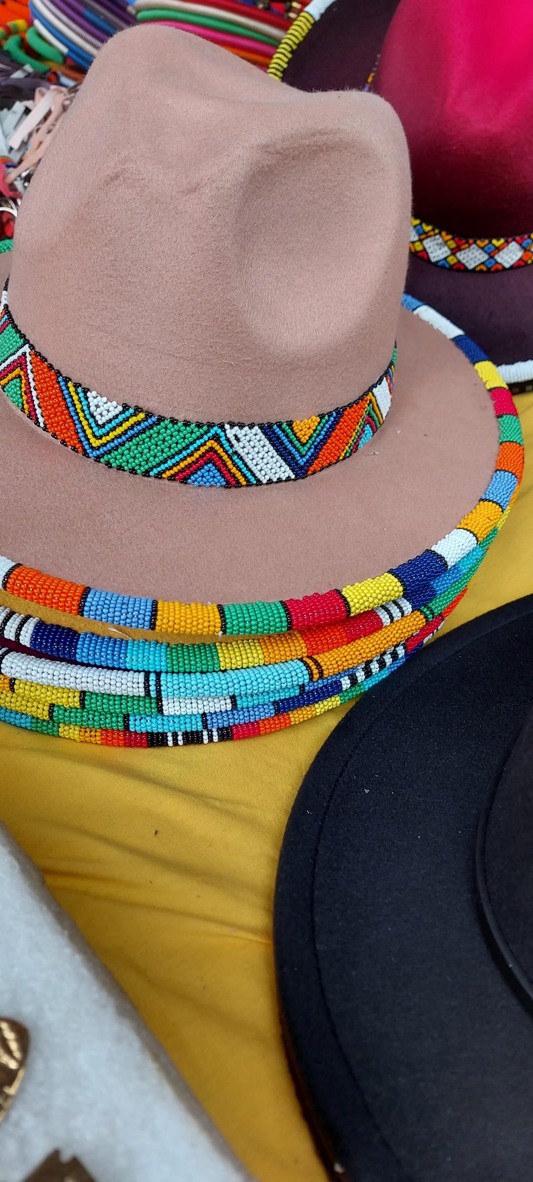 African Fedora Hats,beaded Fedora Hats, Unisex Fedora Hats,custom Made ...