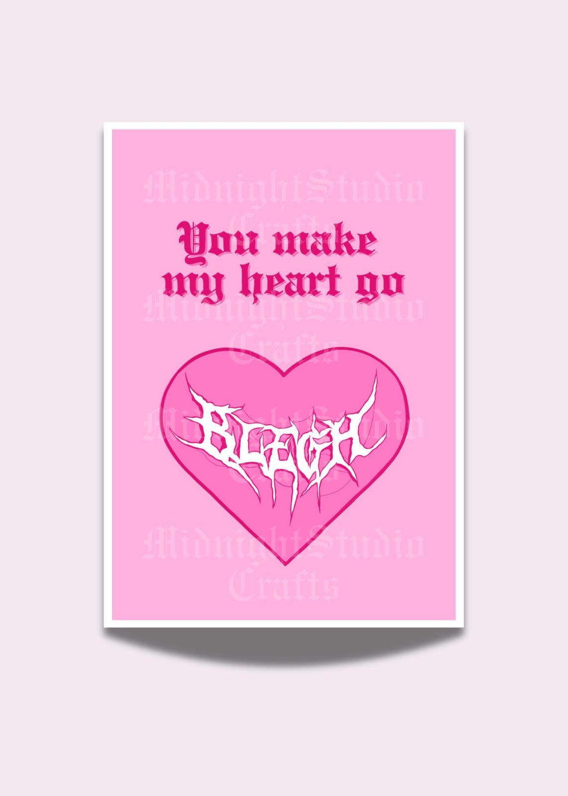 You Make My Heart Go Blegh, Hand Drawn Valentine's Card for Elder Emo ...