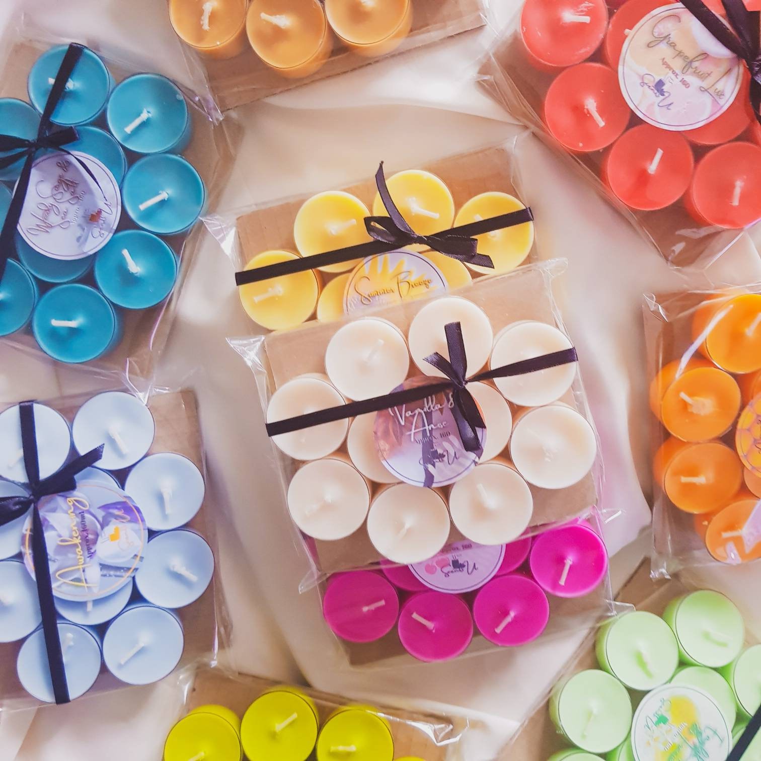 Tea Light Candles 19mm Height and 38mm Diameter Sold in Pack of 6 or ...