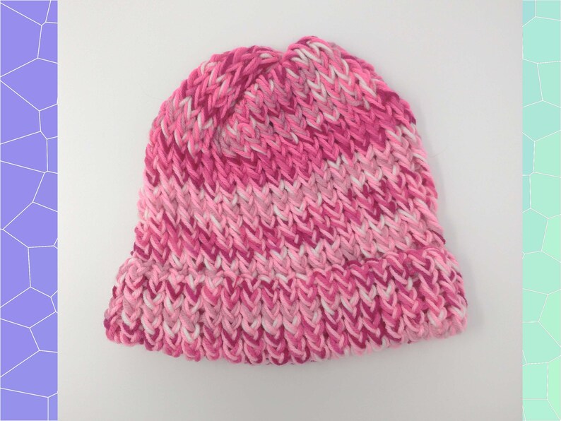 Pinky Striped Beanie, Pinky Girl's Winter Hat, Stripped Girls Hat, Pink ...