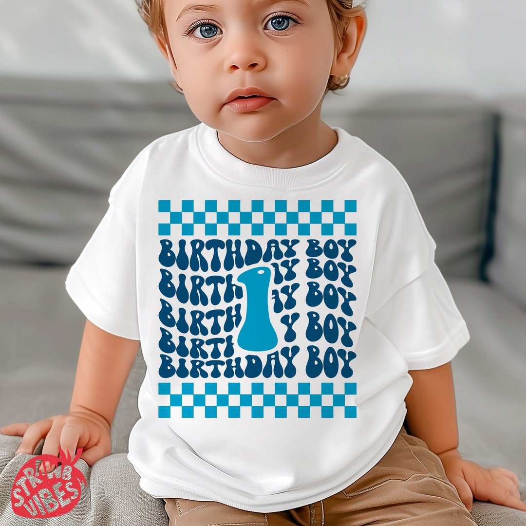 1st Birthday Boy SVG, PNG, Checkered Wavy Text, I'm One Svg, Boy 1st ...