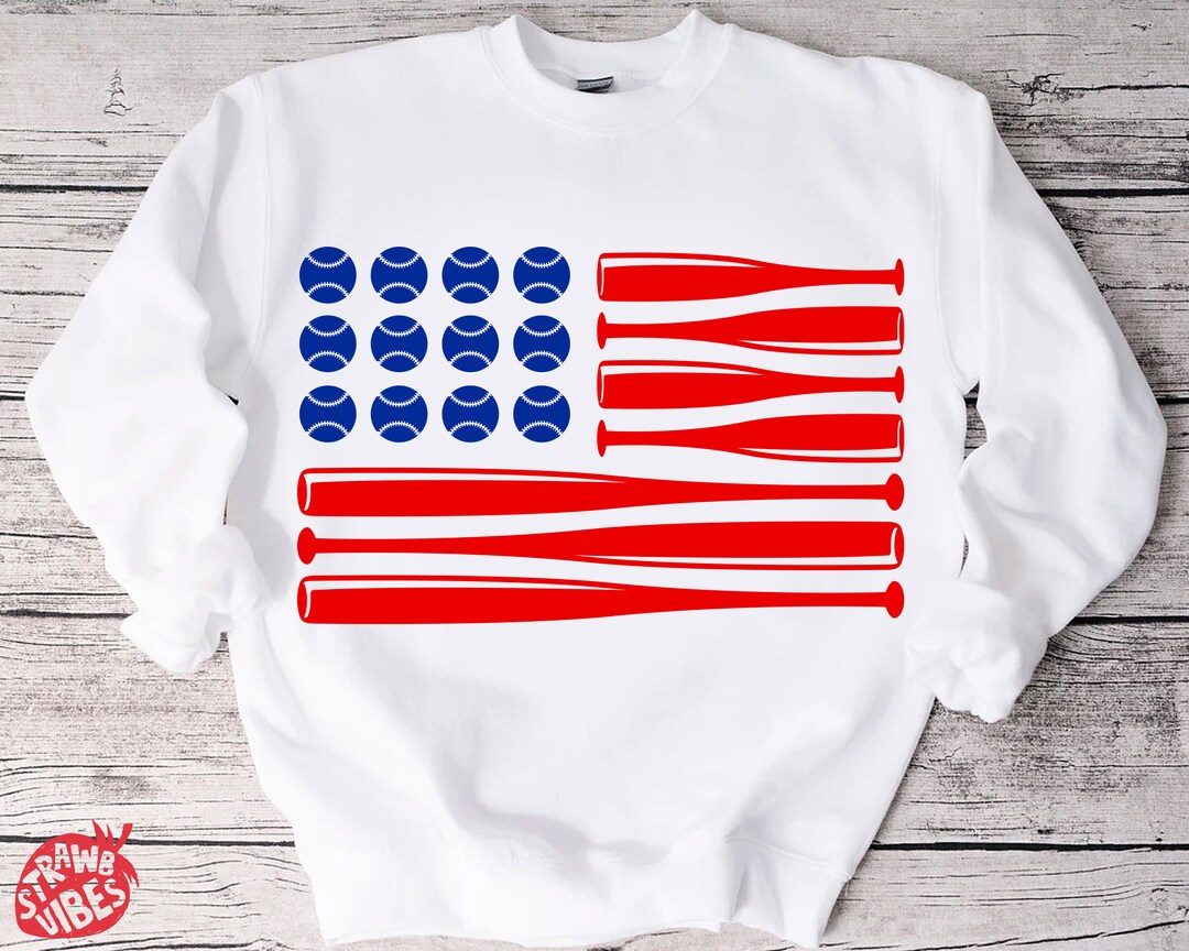 Baseball Flag Svg USA Baseball Svg Flag With Bats & Balls - Etsy