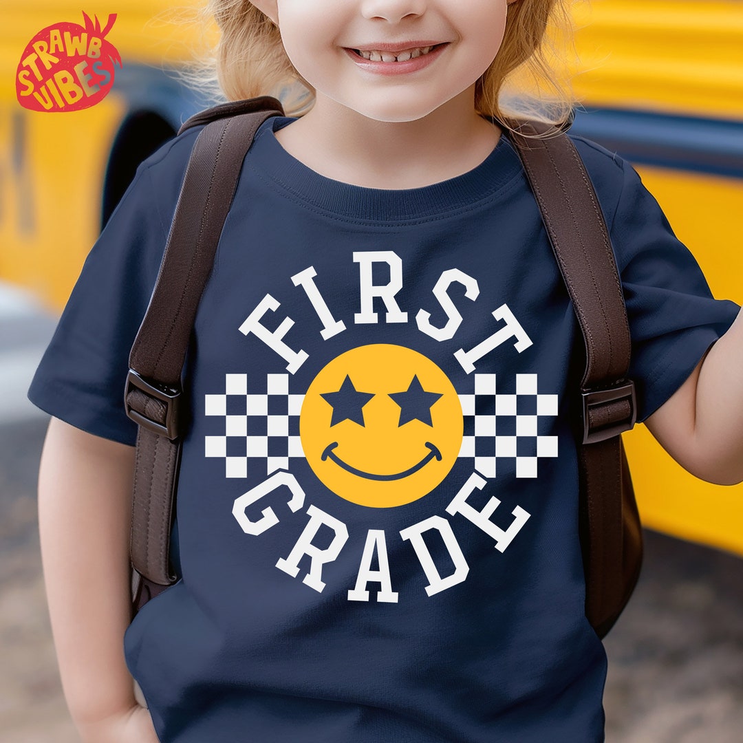 First Grade SVG, PNG, 1st Grade Svg, Smiley Face Sunglasses, Checkered ...