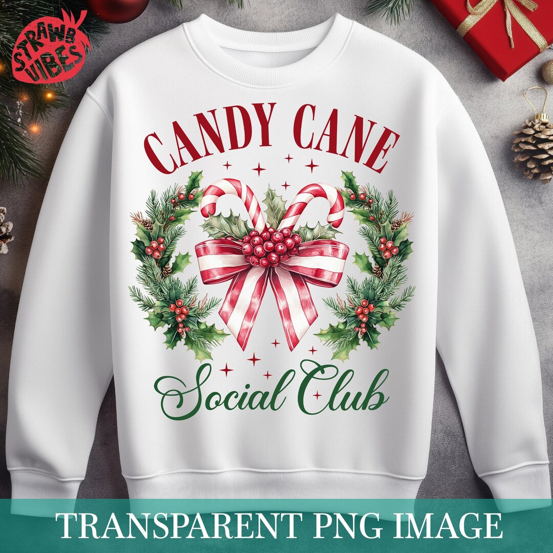 Candy Cane Social Club Png, Christmas Shirt Png, Candy Cane Coquette ...