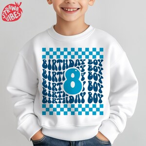 Boy 8th Birthday Svg, Png, Boy 8th Birthday Shirt Svg, Trendy Checker ...