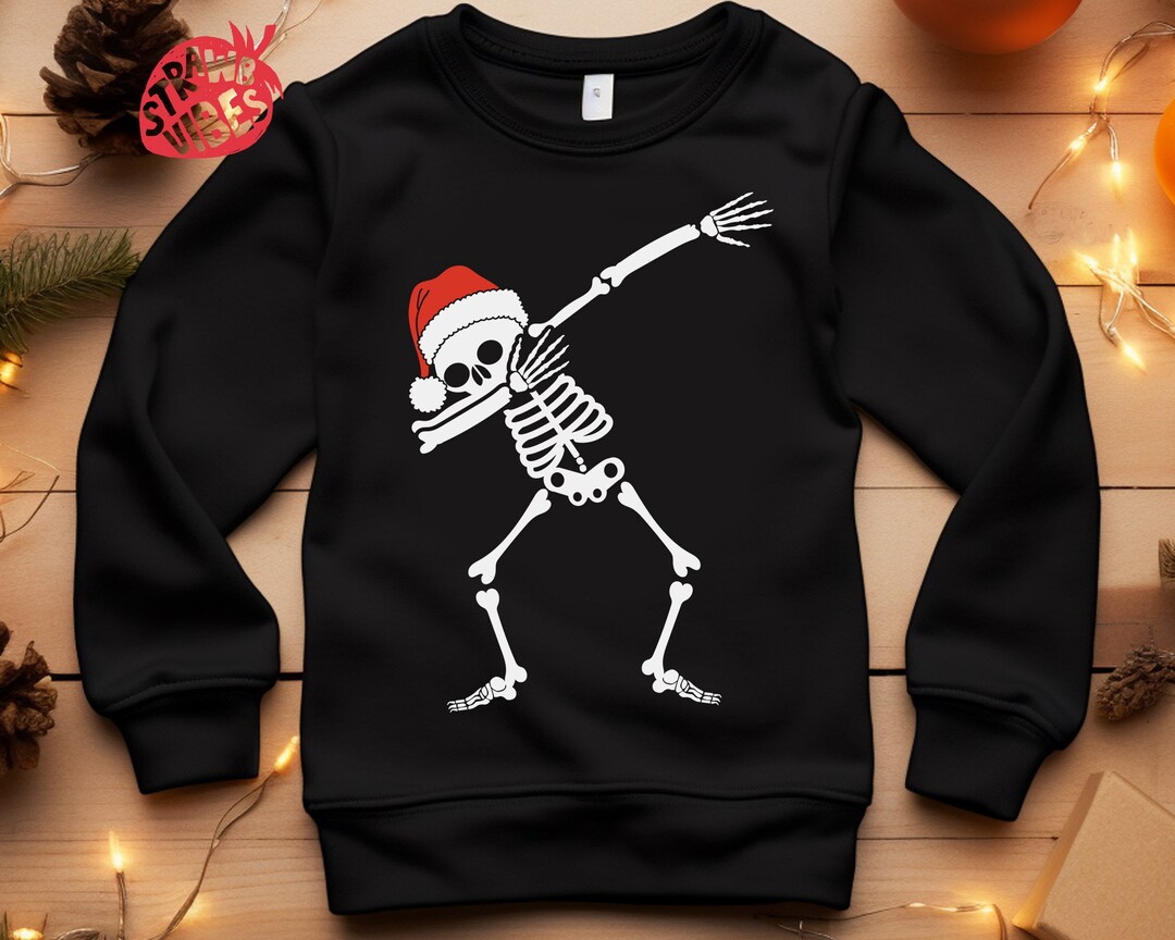 Dabbing Skeleton Svg, Png, Skeleton Dab Svg, Skeleton With Santa Hat ...