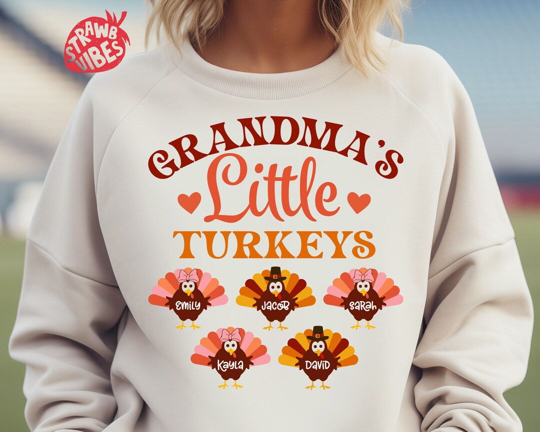 Grandma's Little Turkeys Svg, Png, Grandma Thanksgiving Shirt Svg ...