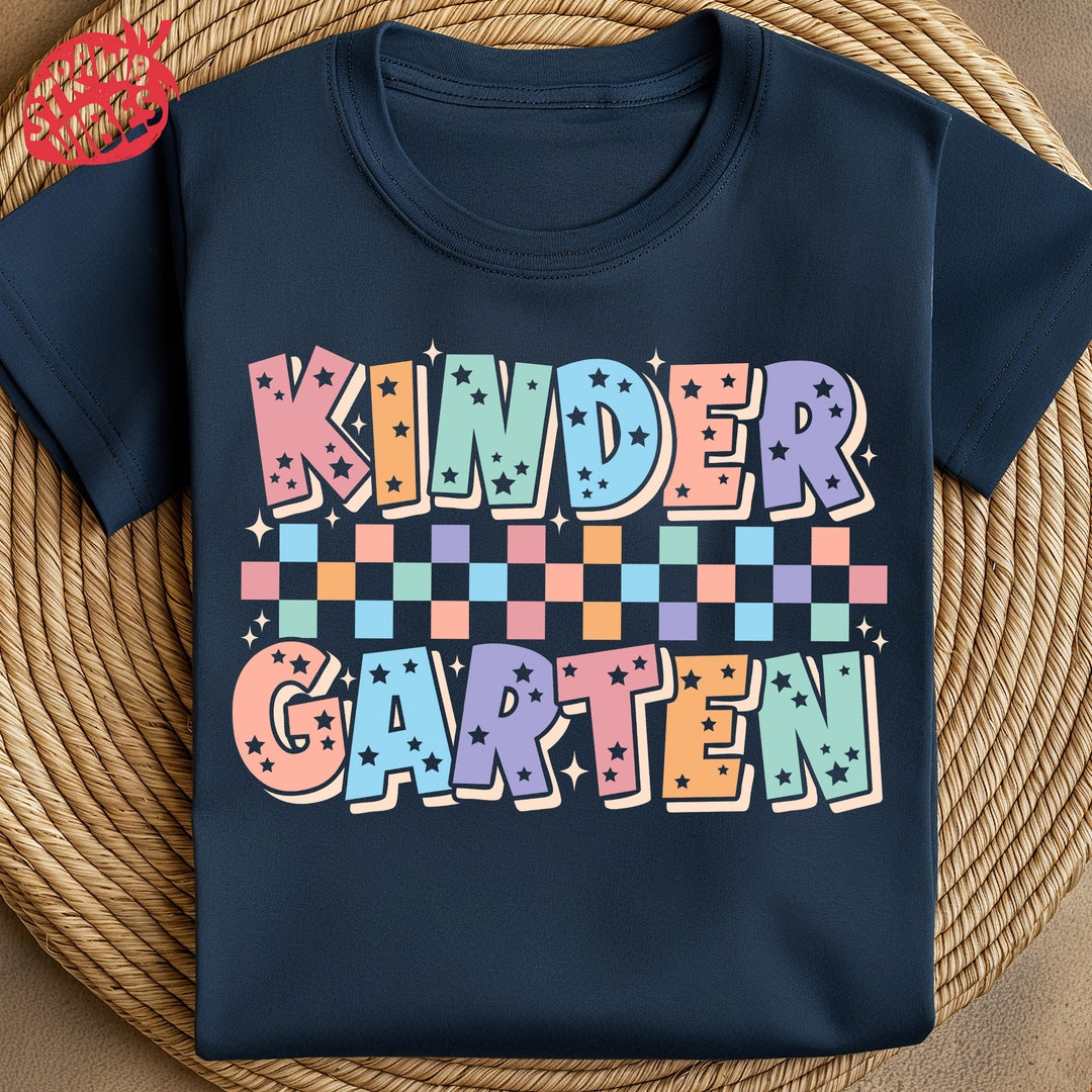 Kindergarten SVG, PNG, Colorful Checker, Trendy Digital Download ...