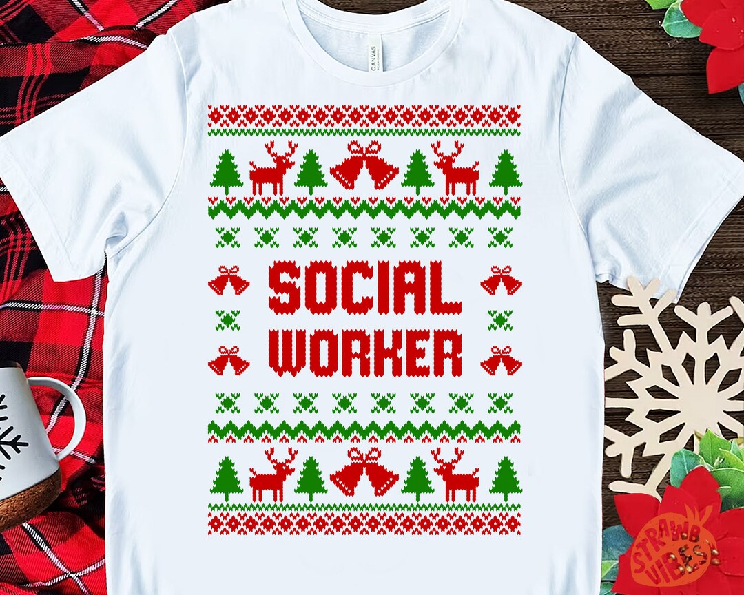 Christmas Social Worker Svg, Ugly Sweater Svg, Social Worker Shirt Svg ...