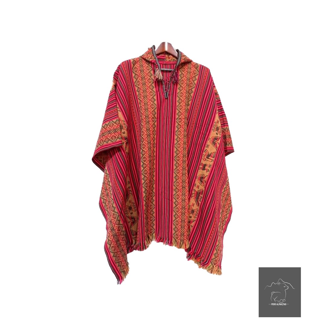 Authentic Peruvian Poncho Poncho With Laces and Hood Unisex Poncho ...