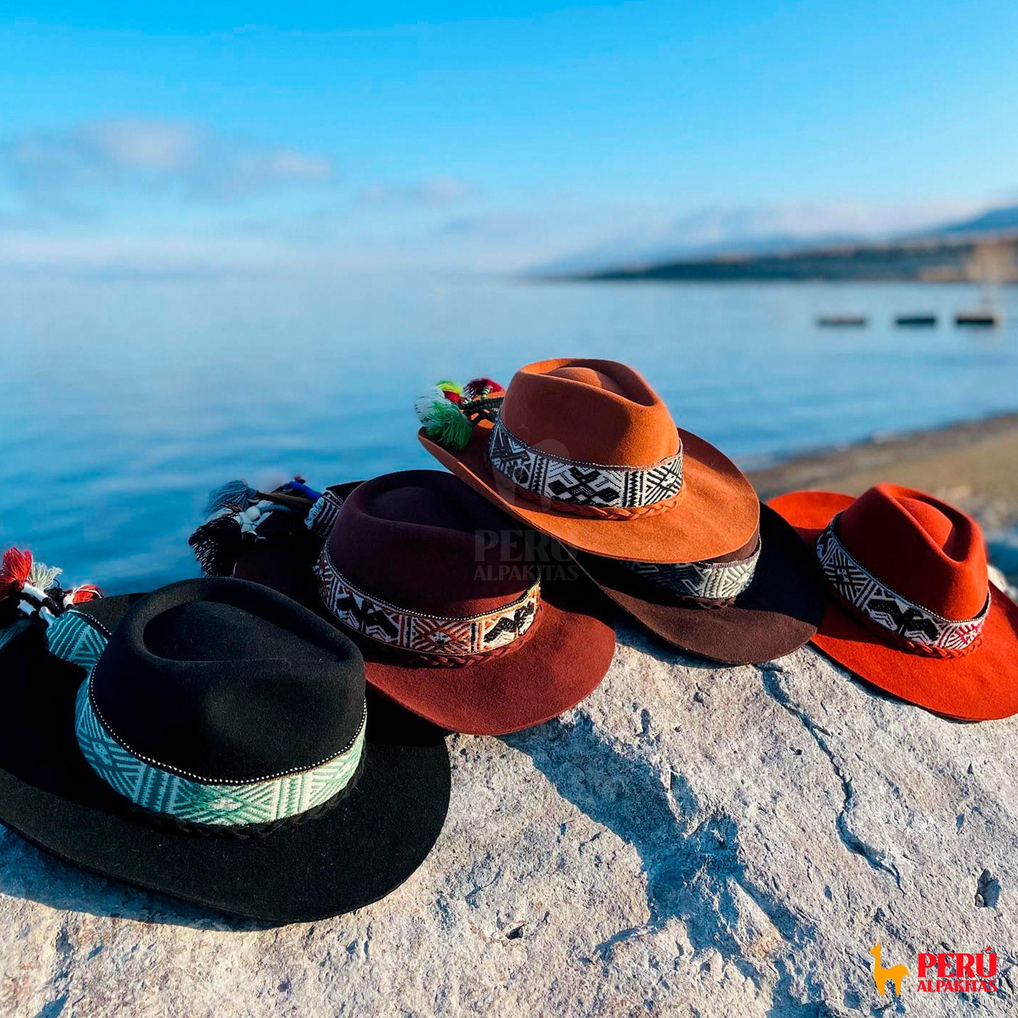 Andean Unisex Alpaca Hat With Peruvian Cowboy Style and Handwoven Band ...