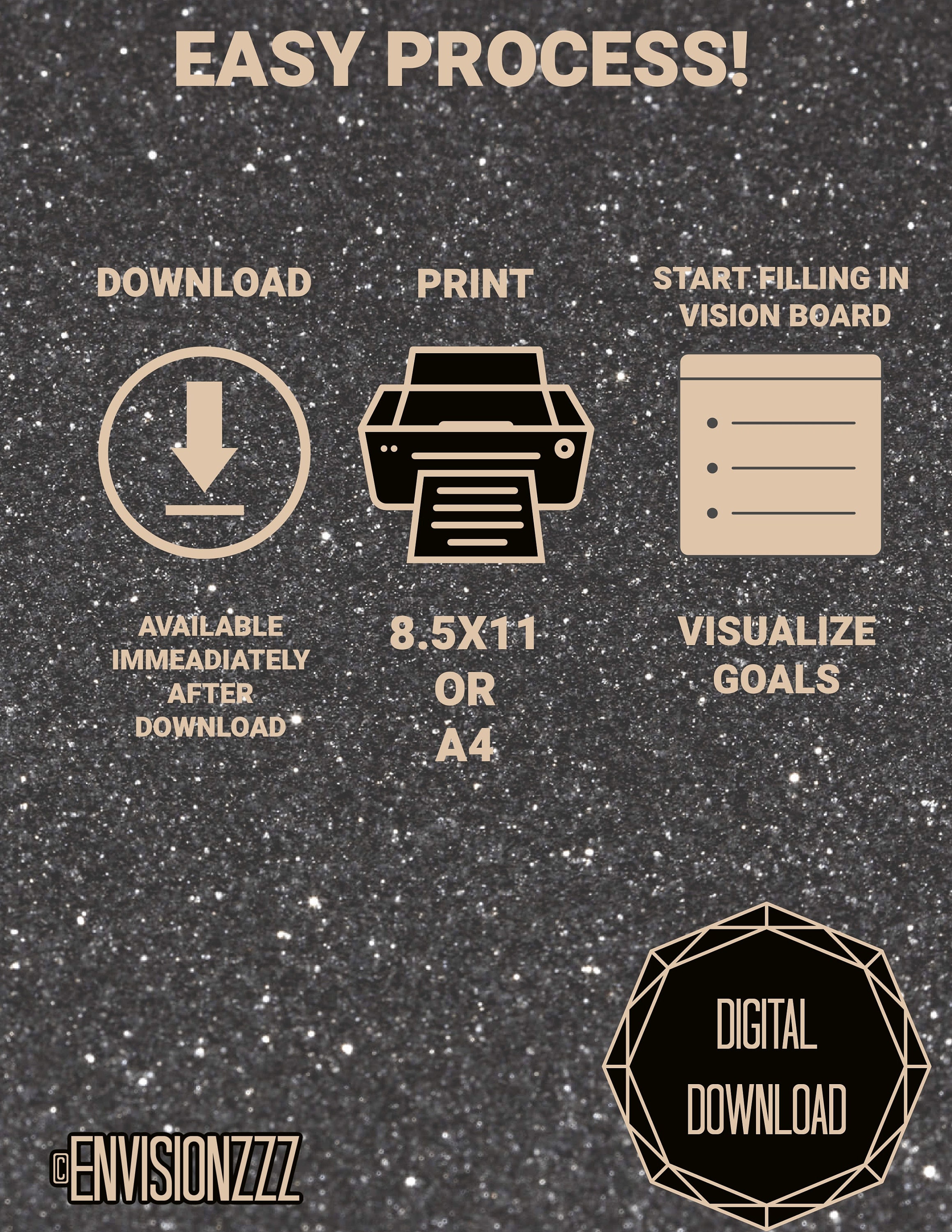 2021 Vision Board Printable - Etsy